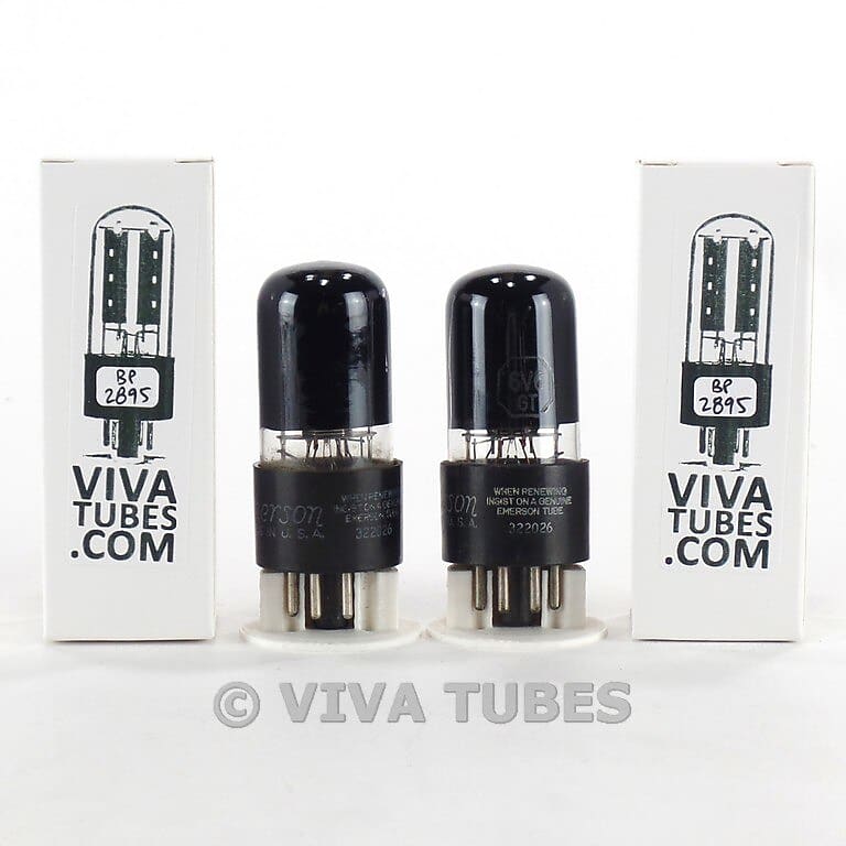 Date Matched Pair Tung-Sol (Vintage) USA 6V6GT Grey Plate | Reverb