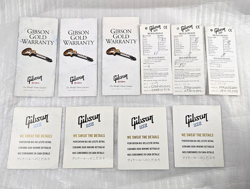 GIBSON Case Candy - Warranty Card / Checklist / Inspection | Reverb
