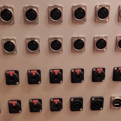 Wall patch bay custom with Neutrick connectors | Reverb