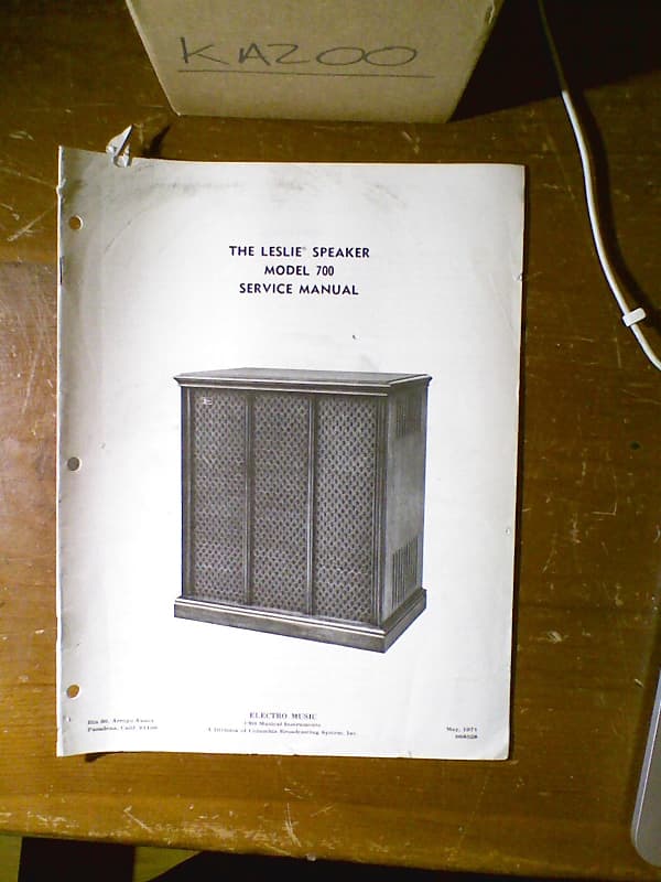 Leslie Speaker Model 700 Service Manual | Reverb