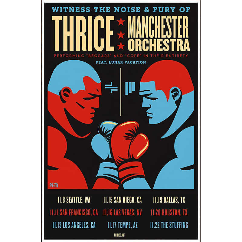 MANCHESTER ORCHESTRA | THRICE Fall Tour 2024 Ltd Ed RARE | Reverb