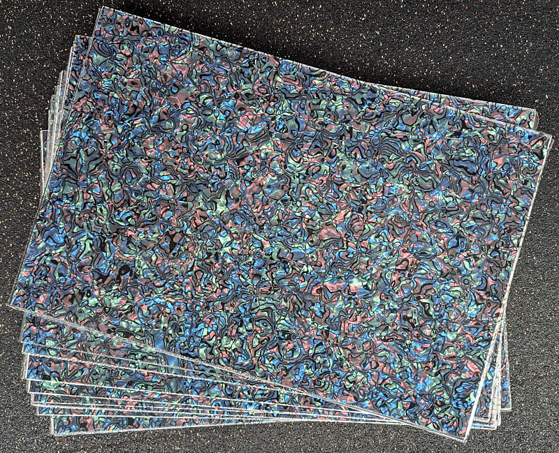 LOT OF 10 4ply Abalone Large Sized Pickguard Blank, Sheet | Reverb