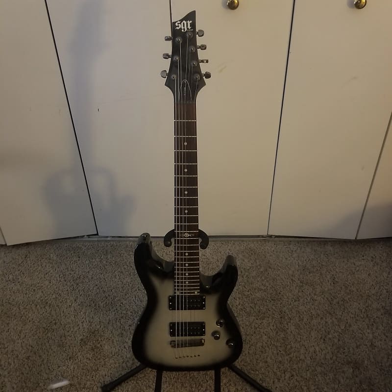 Modified Schecter SGR C-7 (7-string) 2015 Black/Grey | Reverb