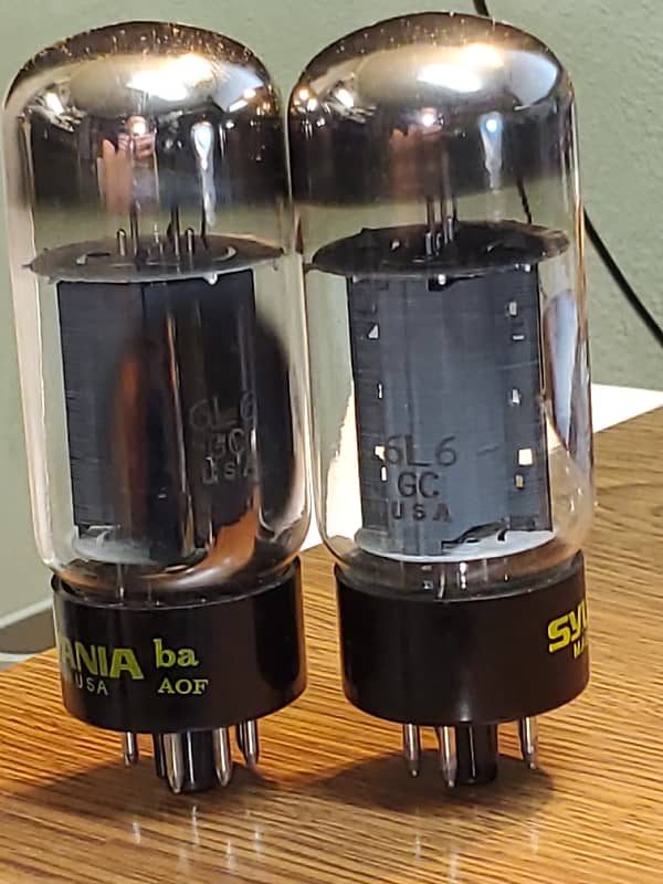 6L6GC Sylvania Top & Side Getters / Perfectly Matched Pair | Reverb