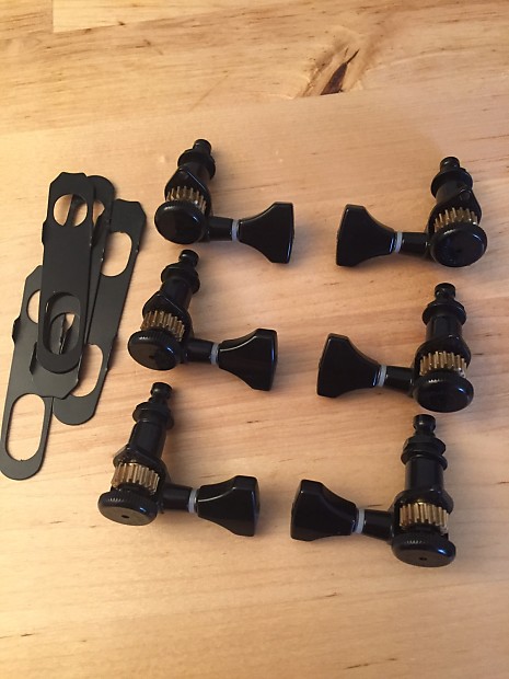 Hipshot Grip-Lock Open Gear Locking tuners 3+3 Black | Reverb
