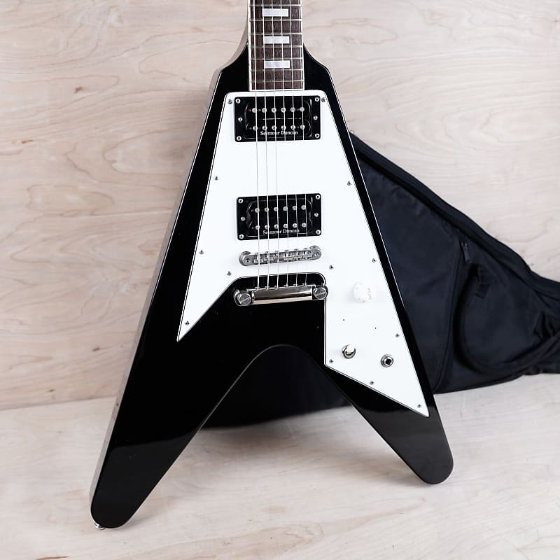 ESP V Guitar Order Made 1990s Black Seymour Duncan Pickups 67 | Reverb