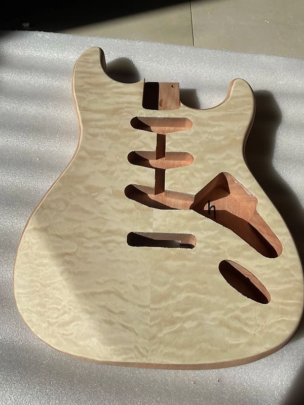 Mahogany Wood Stratocaster Strat Style Guitar Body with Maple | Reverb
