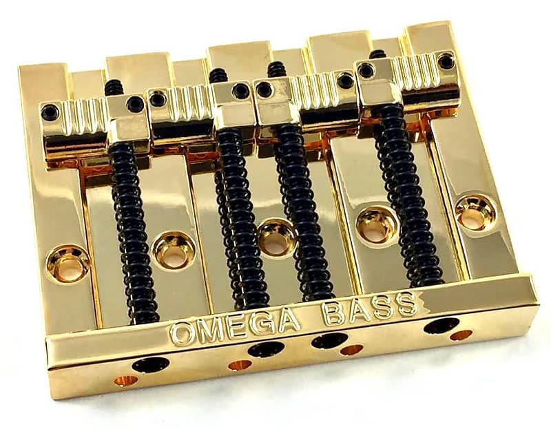 Omega BB-3351-002 Gold 4-string Bass Bridge with Grooved | Reverb UK