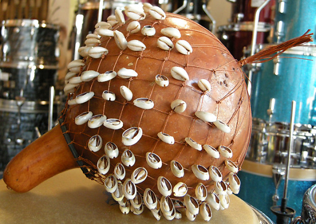 Handmade Cowrie Shell Gourd Shekere Shaker | Reverb