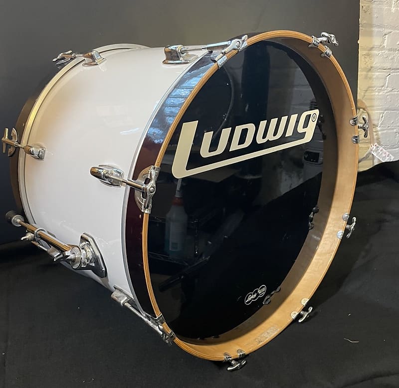 Used Ludwig Rocker 17x22 Bass Drum, White Cortex, No Mount | Reverb
