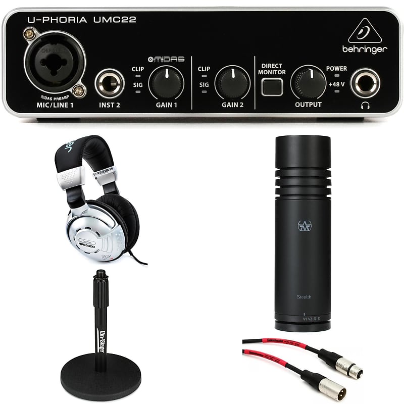 Behringer UMC22 USB Audio Interface and Aston Stealth | Reverb