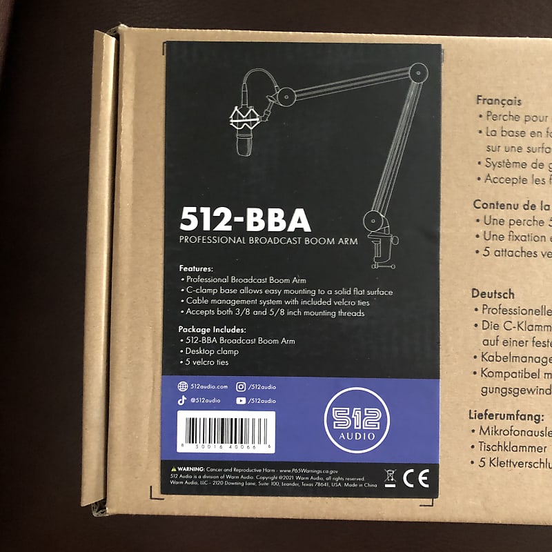 512 AUDIO 512-BBA Microphone Professional Broadcast Boom Arm | Reverb