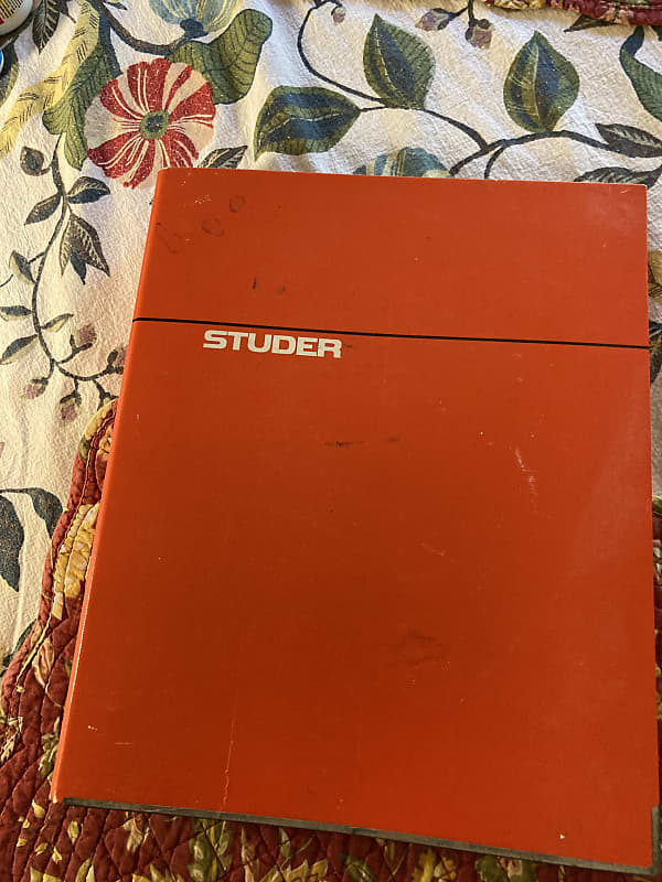 Studer 089 manual and extras | Reverb