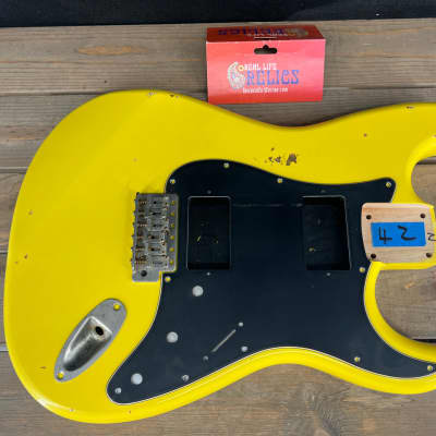 Real Life Relics Strat® Stratocaster® Body Aged Yellow Taxi | Reverb