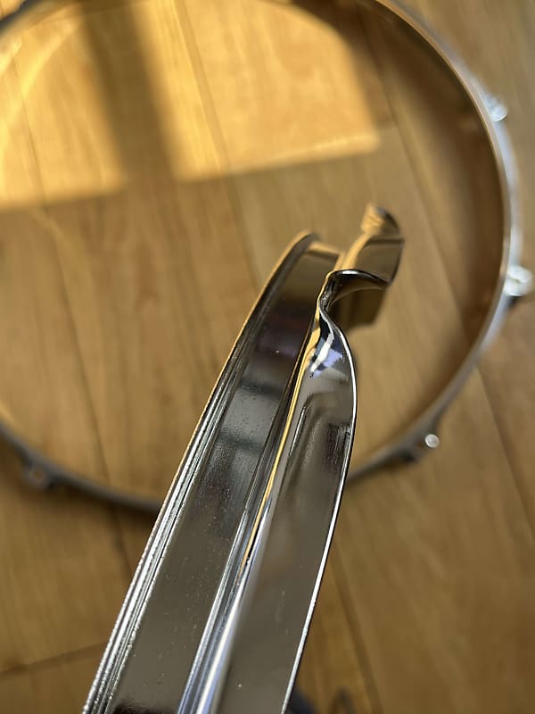 Ludwig Triple-Flange Snare rim pair - Chrome over brass | Reverb