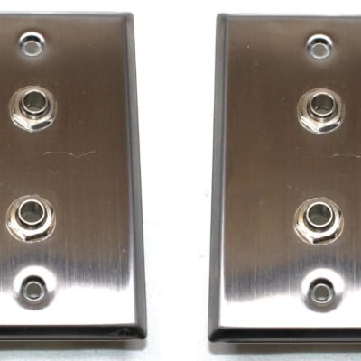 (2) Two Single Wall Plates Dual NEUTRIK REAN NYS229 Mono 1/4" | Reverb