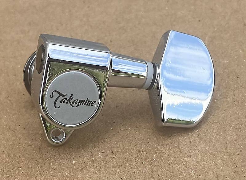 Takamine- tuning head, bass side, chrome | Reverb