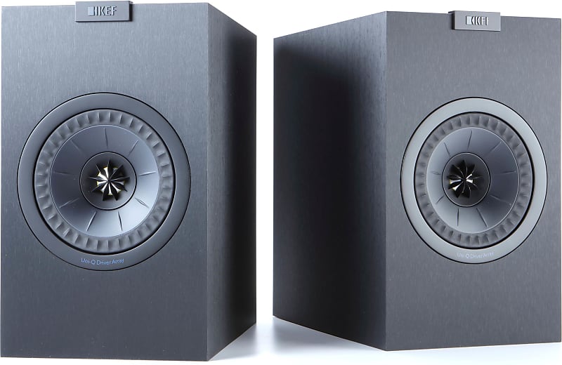 Pair of KEF Q150 Bookshelf Speaker Black 2-Way 100 Watts | Reverb