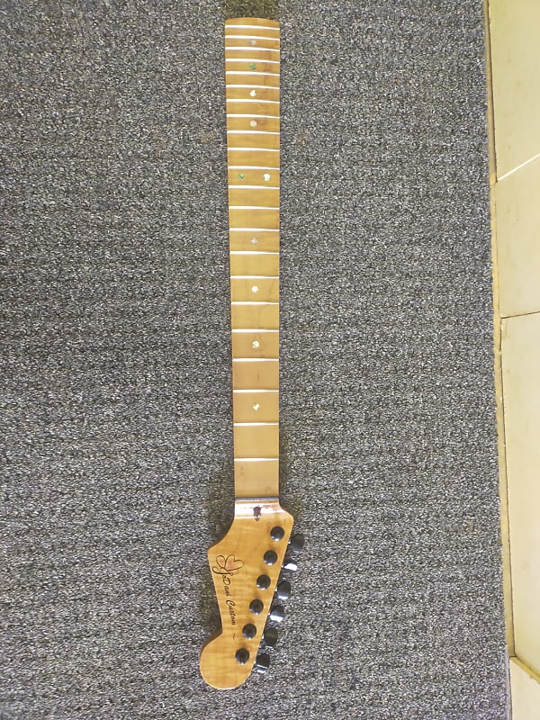 Musikraft Stratocaster Guitar Neck. 4A Roasted Flame Maple. | Reverb
