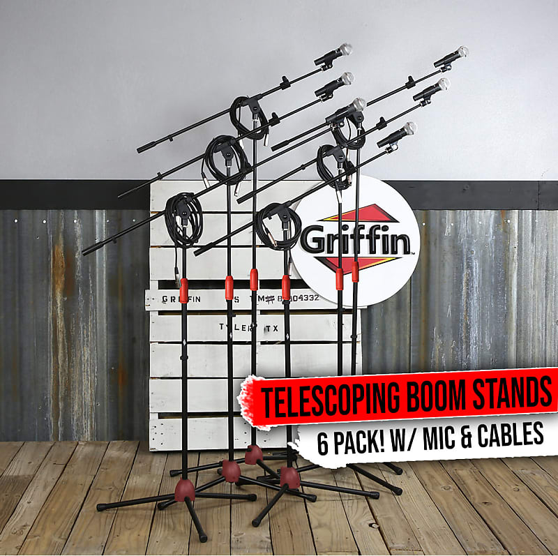 Microphone Boom Stand 6-PACK | Cardioid Dynamic Mic Studio | Reverb