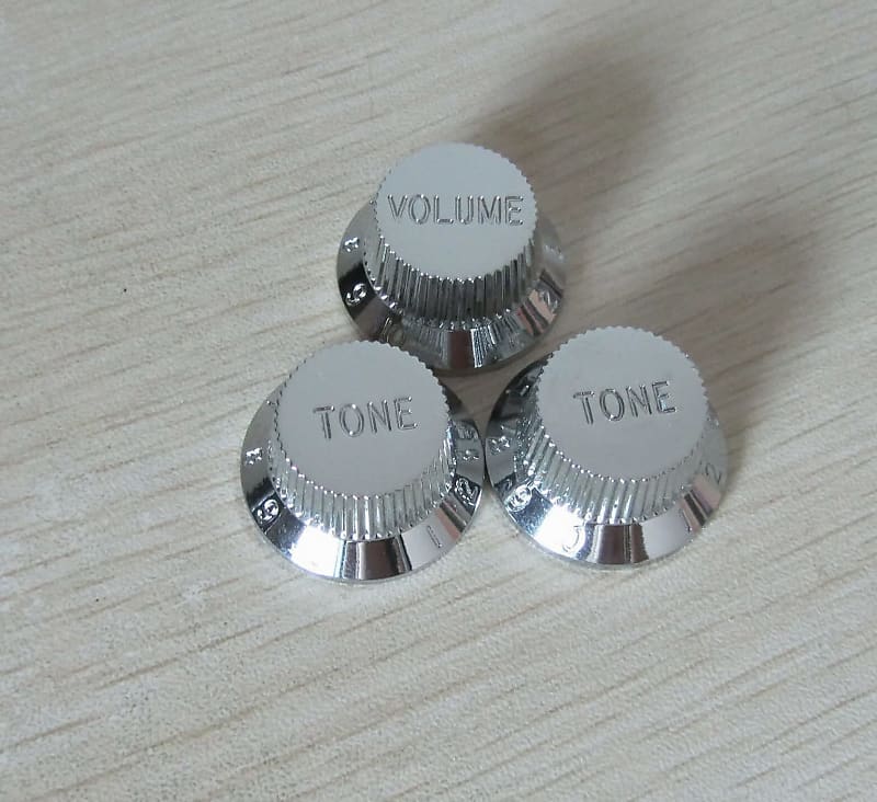 Chrome Guitar Volume Tone Control Knobs Set of 3pcs | Reverb