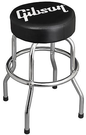 Gibson Premium 24" Stool Black with White Logo | Reverb