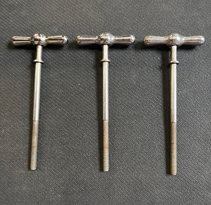 Ludwig 3-1/4" Chrome T Rods 3pk Vintage 1950's | Reverb
