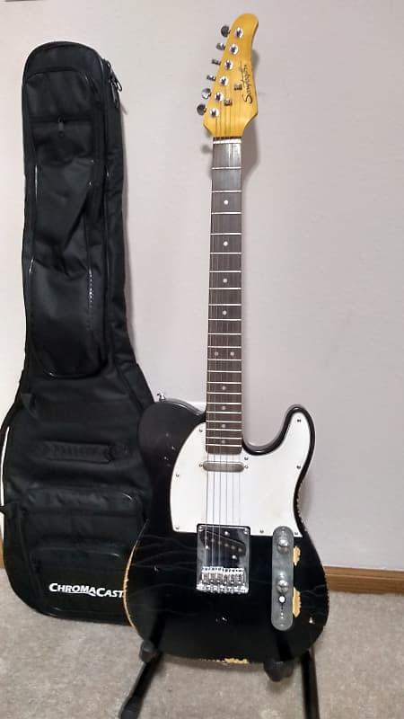 Sawtooth Relic Black Ash body Maple neck telecaster with | Reverb