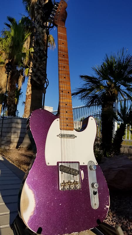 MJT Body Metallic Purple Telecaster w/Roasted Maple Neck, | Reverb