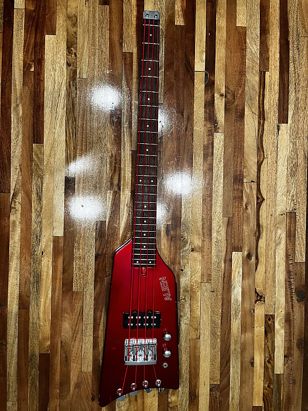 Hondo Alien Headless Bass 1980 Candy Apple Red | Reverb