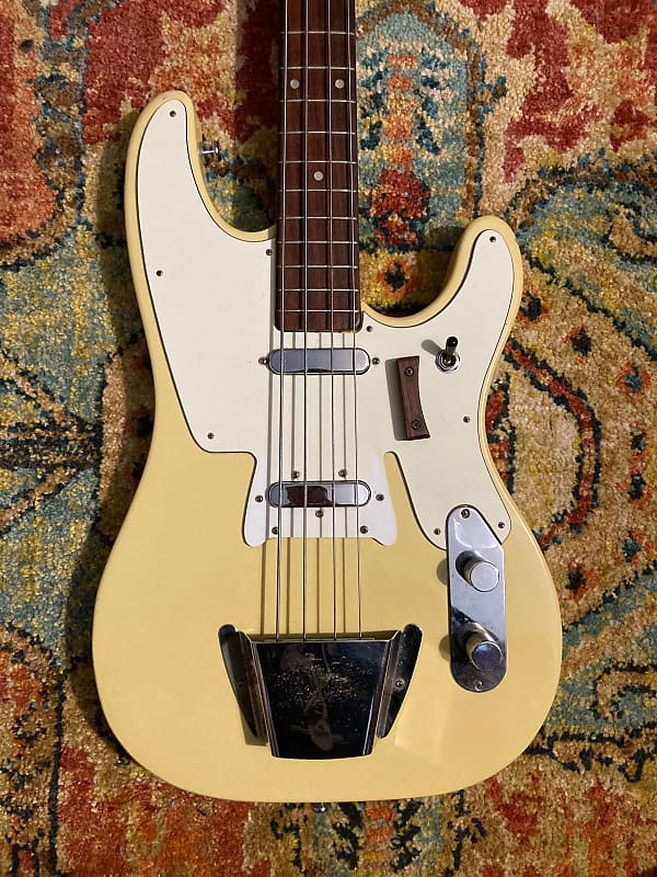 Silvertone Telecaster Bass 1960s - 1970s Off-White | Reverb