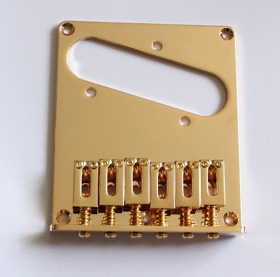 Tele Bridge Gold 6 saddle String through body style_004 | Reverb