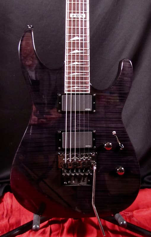 ESP LTD M-300FM See-Thru Black w/ Active Pickups | Reverb