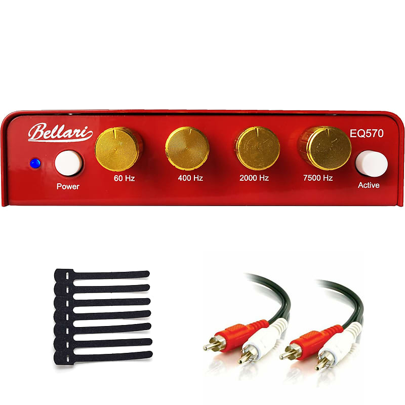 Rolls Bellari EQ570 4-Band Audio Equalizer + 2 RCA Male Cable | Reverb
