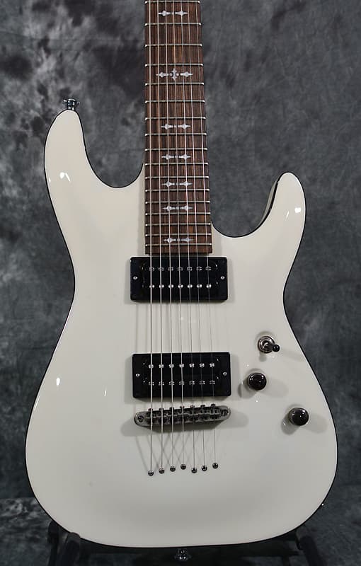 Schecter Diamond Series Omen 7 String White w Deluxe | Reverb