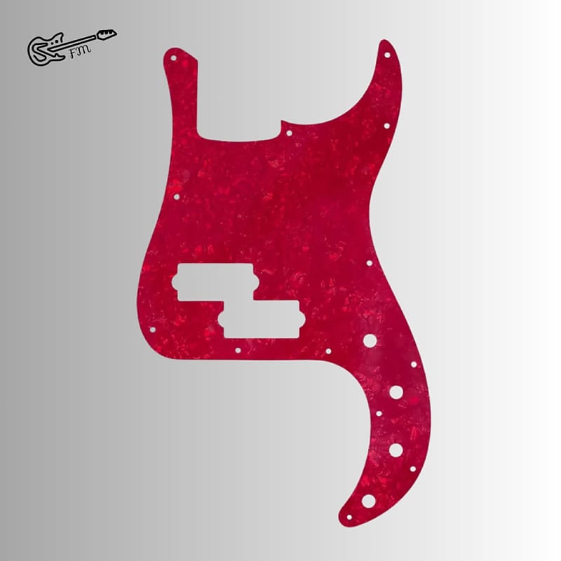Red Pearl Deluxe P Bass Style Pickguard-Red Pearl | Reverb