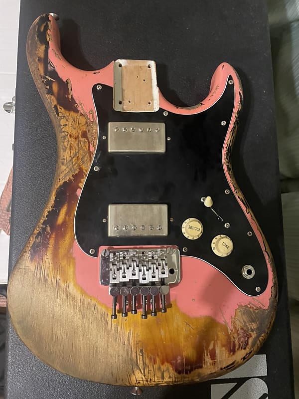 Rare!! Kramer 1980s Pacer/Focus body relic shell pink over | Reverb