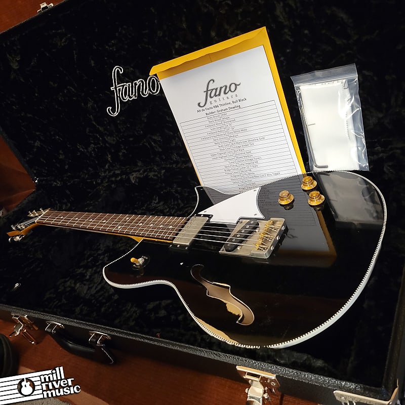 Fano Alt de Facto RB6 Thinline Bull Black 2022 w/ OHSC Used | Reverb