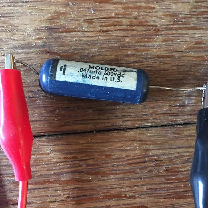 Ajax .047 600v blue molded capacitor 1960's, .0462 uf | Reverb