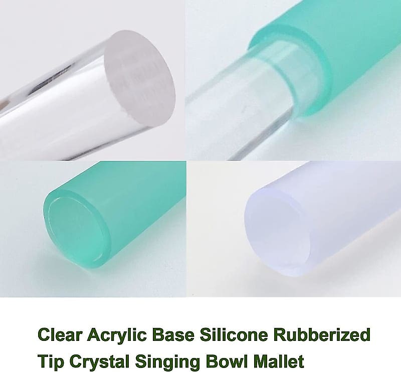 Singing Bowl Mallet Clear Acrylic Base Rubber Striker Mallet | Reverb