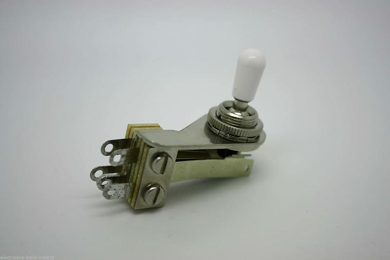 SWITCHCRAFT ANGLE TOGGLE SWITCH 3 WAY PICKUP AND WHITE TIP | Reverb