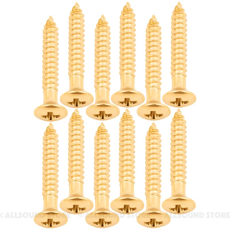 (12) Short Gold Humbucker Pickup Ring Mounting Screws for | Reverb