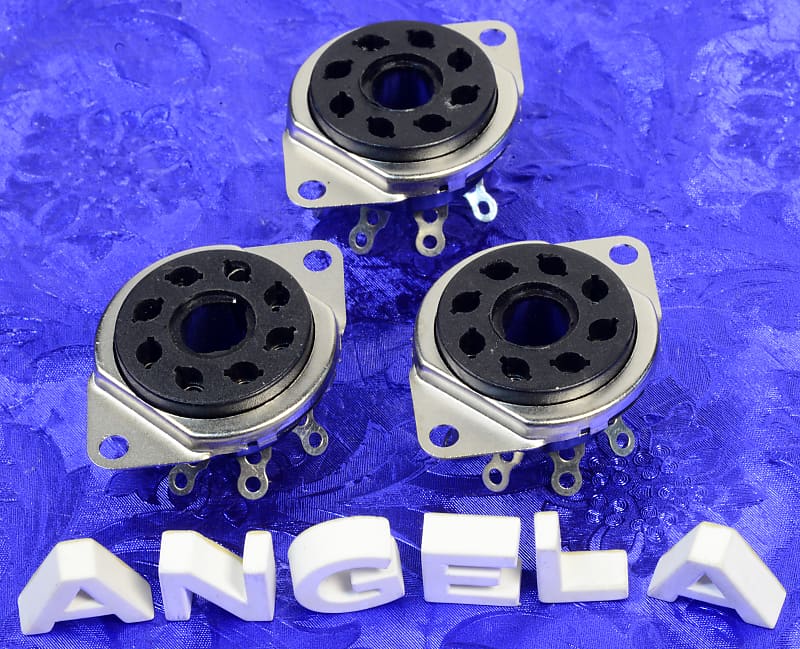 Three 8 Pin Octal Top Chassis Mount Tube Sockets For Old | Reverb