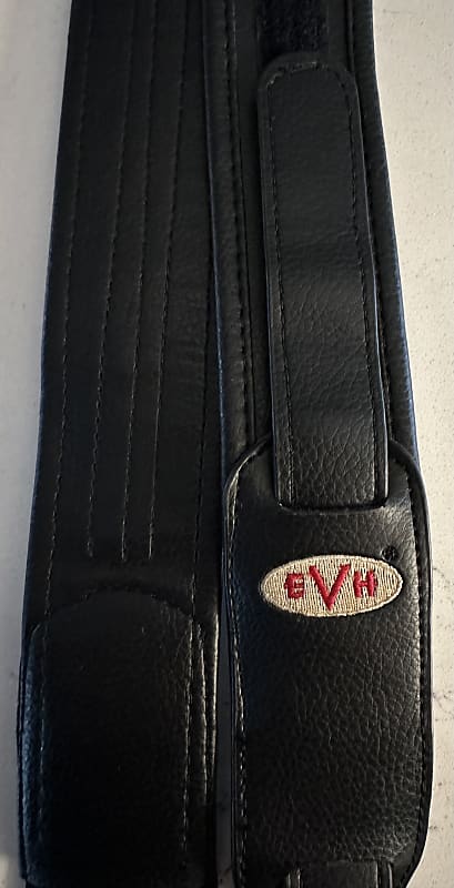 EVH Black Leather Guitar/Bass Strap 2000’s - Black | Reverb