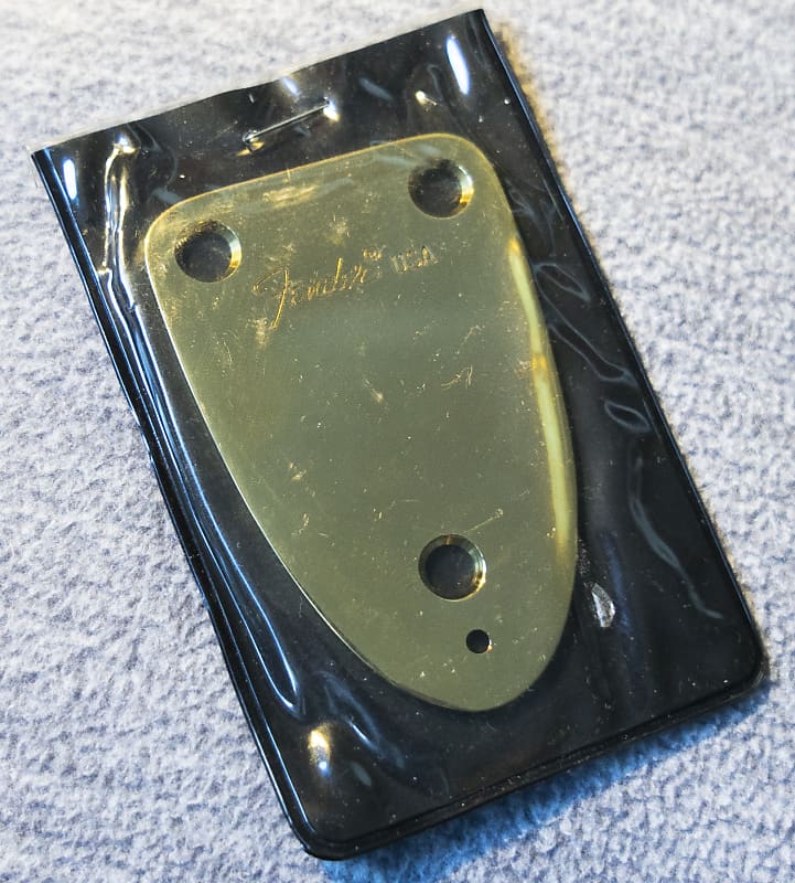 Fender Stratocaster Neck plate from late 70's - Gold - | Reverb UK