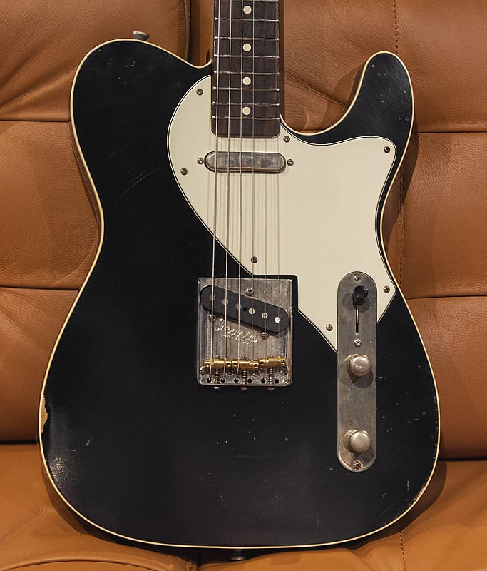 Iconic Vintage 67T Custom Aged Black Tele Electric Guitar | Reverb