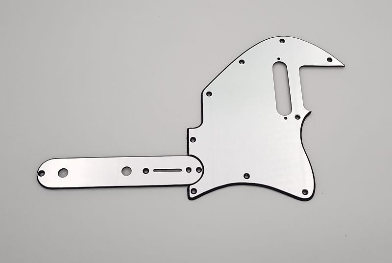 silver mirror cropped pickguard & control plate for merle | Reverb