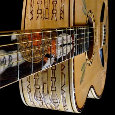 Blueberry Handmade Jumbo Acoustic Guitar Native Motif | Reverb Canada