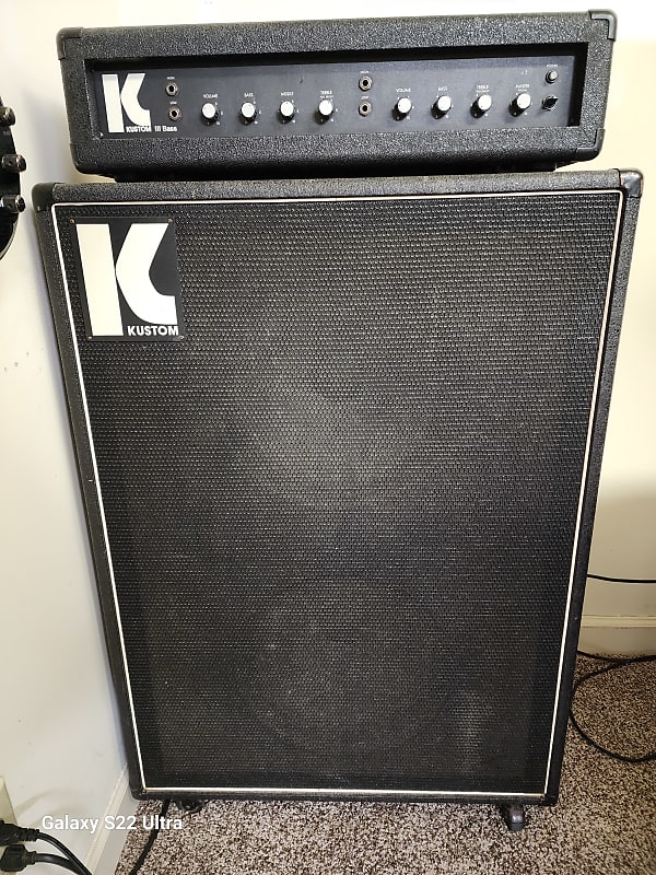 Kustom III 2 Channel 130 Watt Bass Amplifier Head and 215 | Reverb