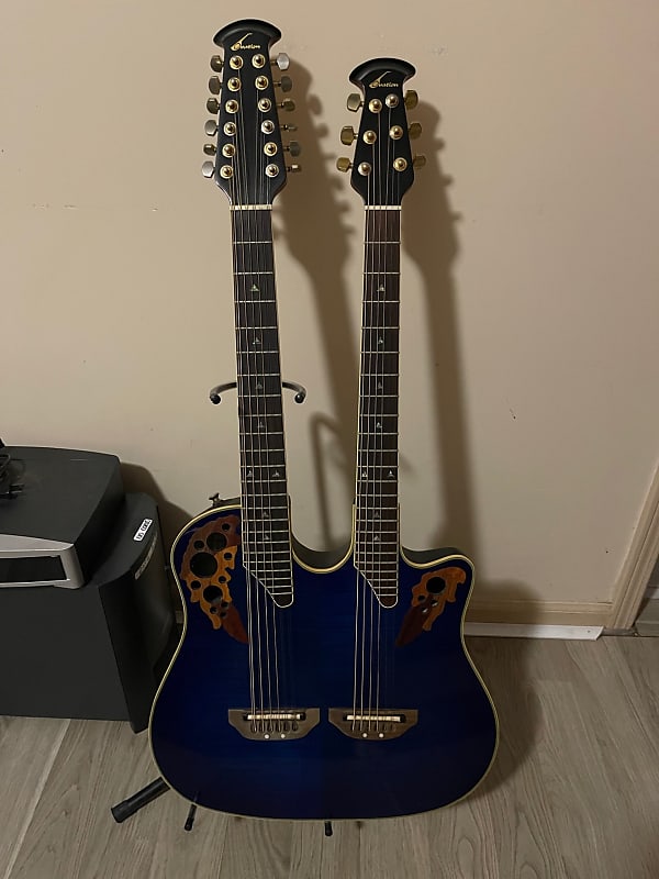Ovation CSE-225 Celebrity Elite Double Neck 2006 - Blue | Reverb